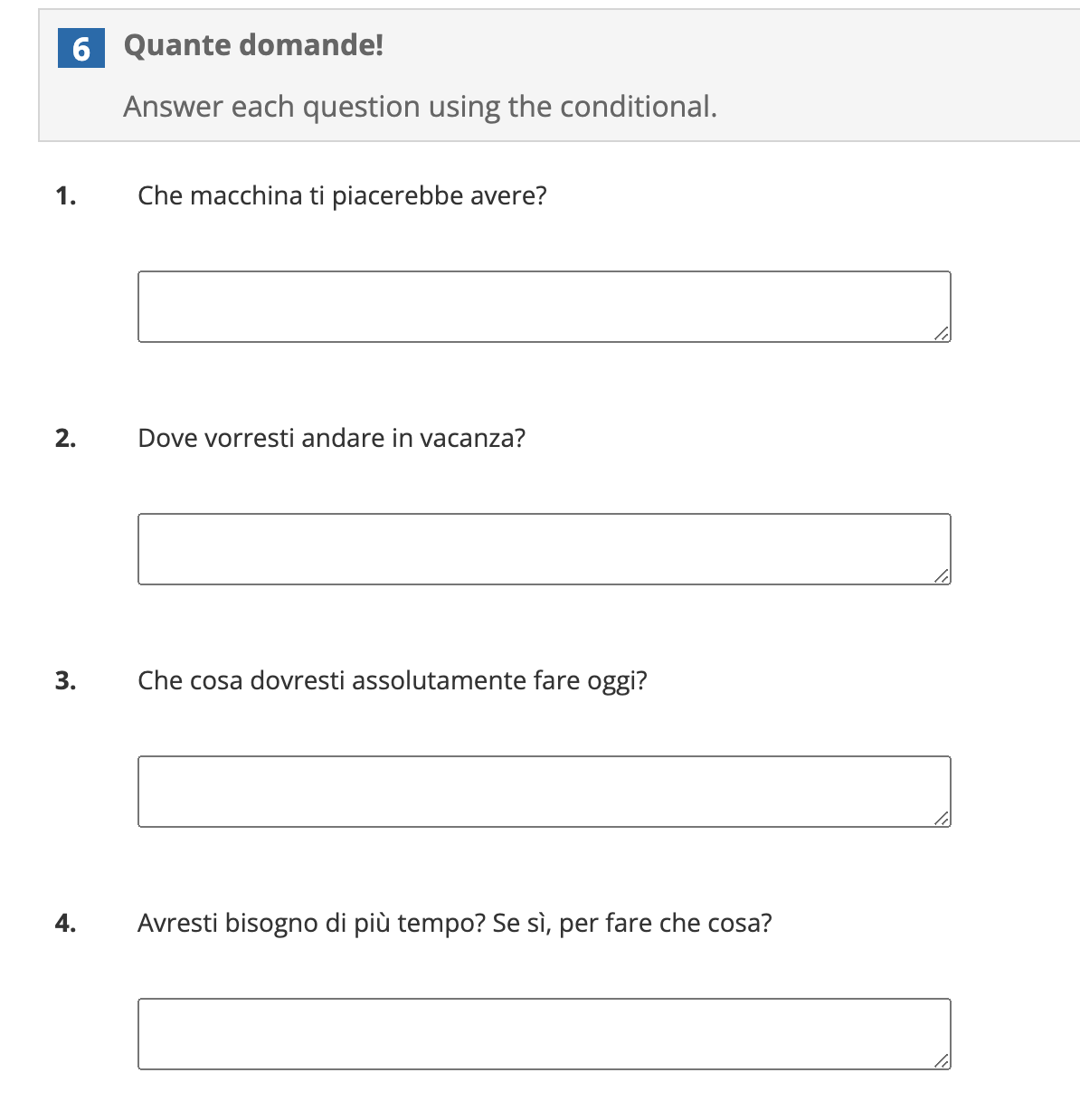1. Che macchina ti piacerebbe avere? 2. Dove vorresti | Chegg.com