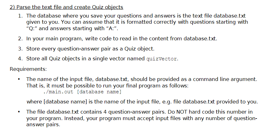 Solved Write a program that allows a player to answer quiz | Chegg.com