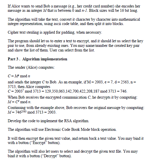 Solved Overview: Write a program to implement the RSA | Chegg.com