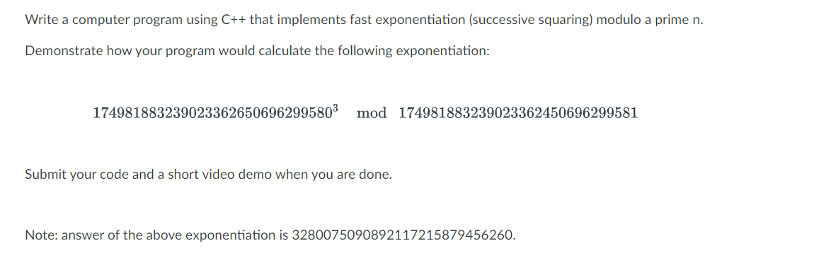 Solved Write a computer program using C++ that implements | Chegg.com