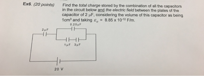Solved Ex6. (20 points) Find the total charge stored by the | Chegg.com