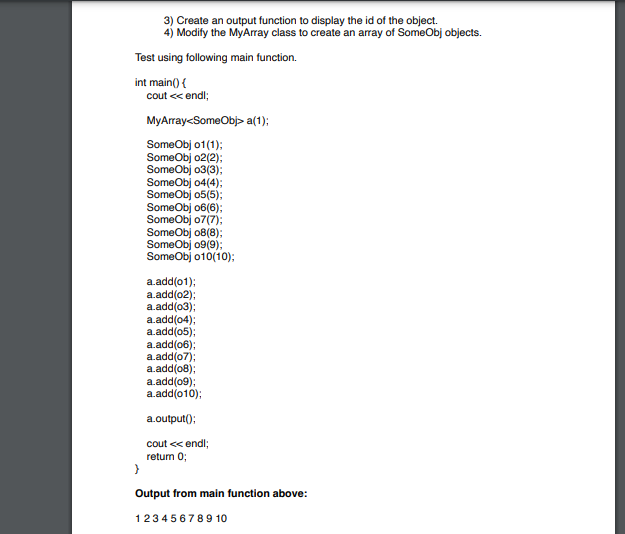 Solved 1. Implement the following: a. A template class named | Chegg.com