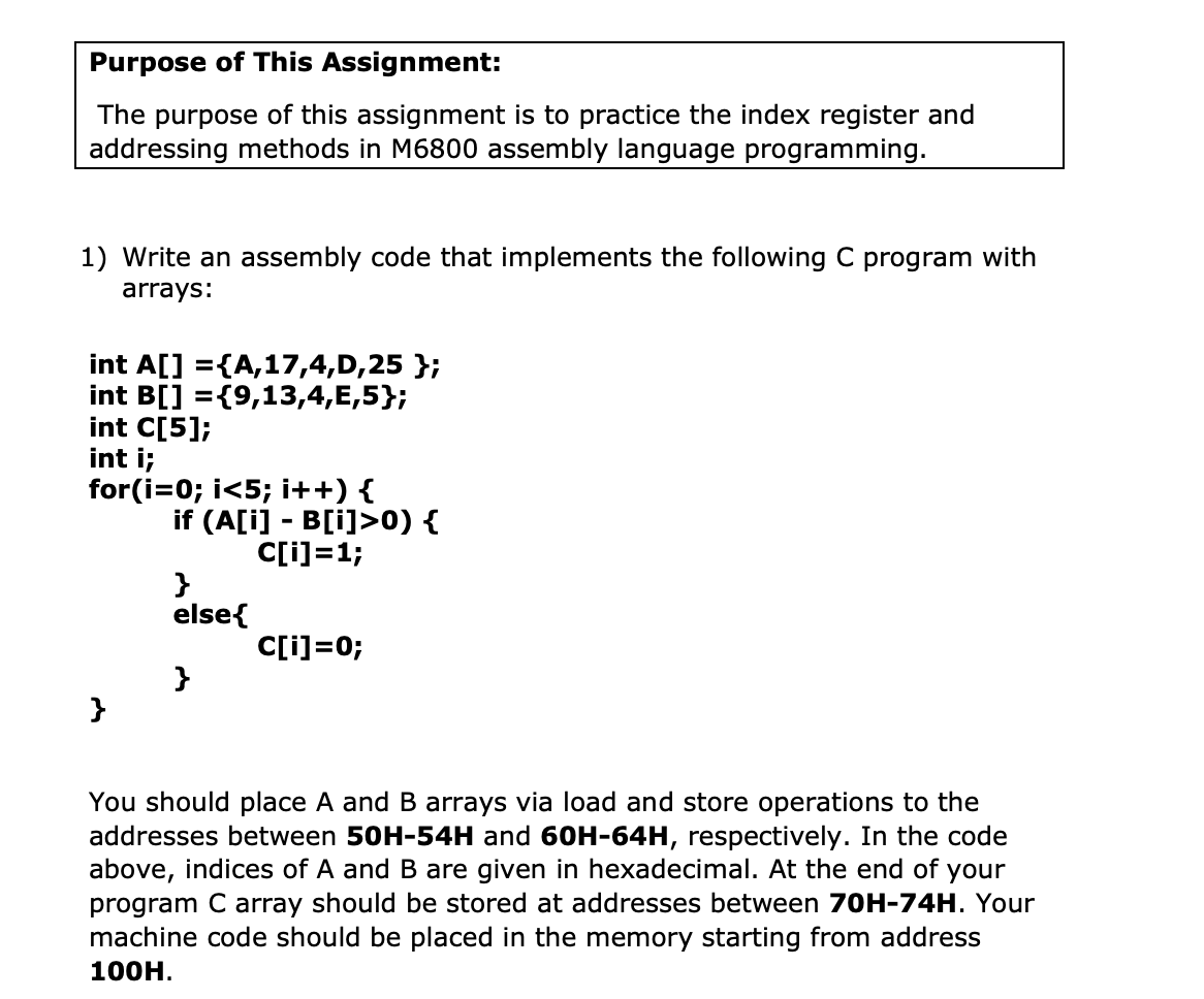 Solved Purpose of this Assignment: The purpose of this | Chegg.com