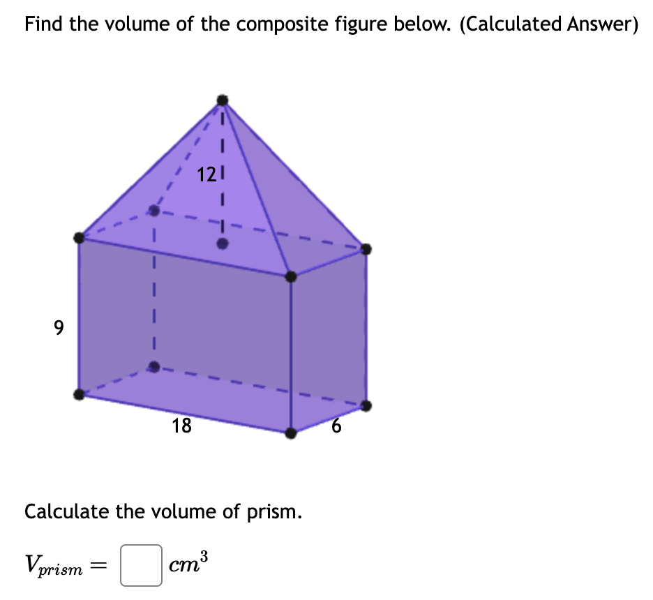 Solved Find the volume of the composite figure below. | Chegg.com
