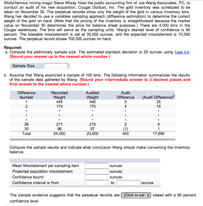 World-famous mining mogul Steve Wilsey hired the | Chegg.com