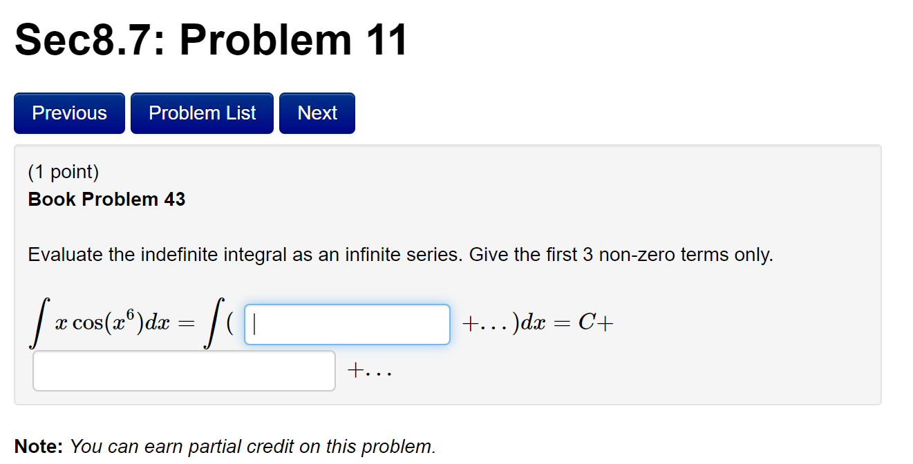 Solved Sec8.7: Problem 11 Previous Problem List Next (1 | Chegg.com