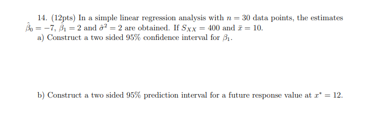 Solved In a simple linear regression analysis with n = 30 | Chegg.com