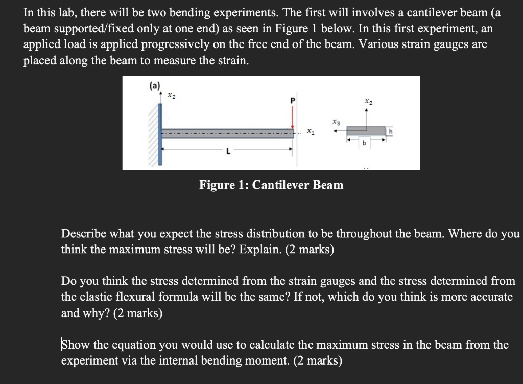 Solved In this lab, there will be two bending experiments. | Chegg.com