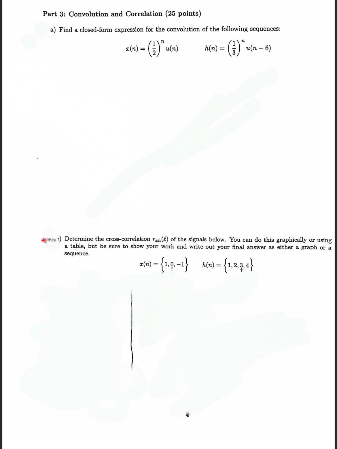 Solved Part 3: Convolution and Correlation (25 points) a) | Chegg.com