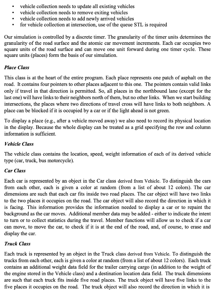 Solved The goal of a traffic simulation is to collect data | Chegg.com