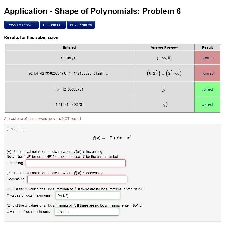 Solved Application - Shape of Polynomials: Problem 6 | Chegg.com