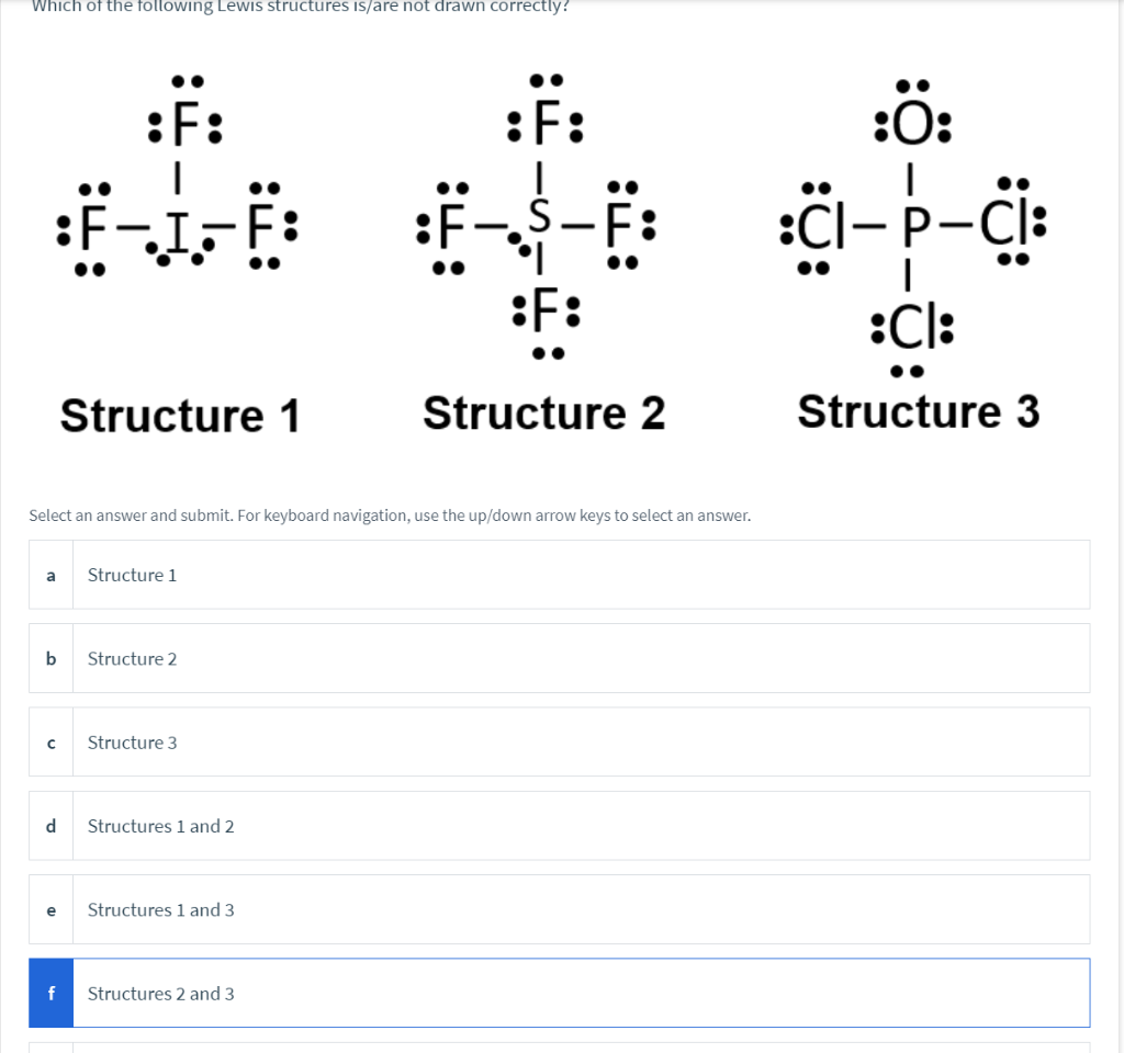 Solved Which of the following Lewis structures is/are not | Chegg.com