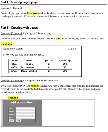 Solved Part I: Creating Login page Question 1125points: | Chegg.com