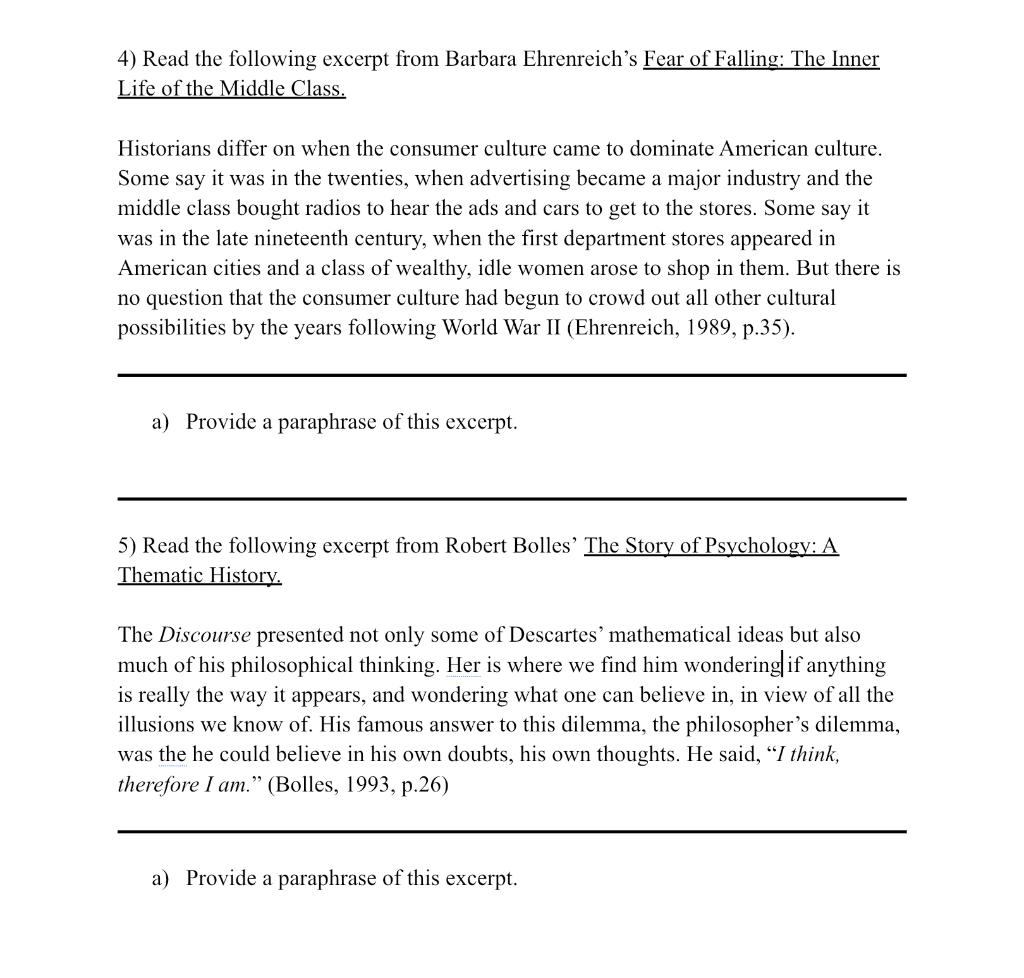 Solved 4) Read the following excerpt from Barbara | Chegg.com Solved 4) Read the following excerpt from Barbara | Chegg.com