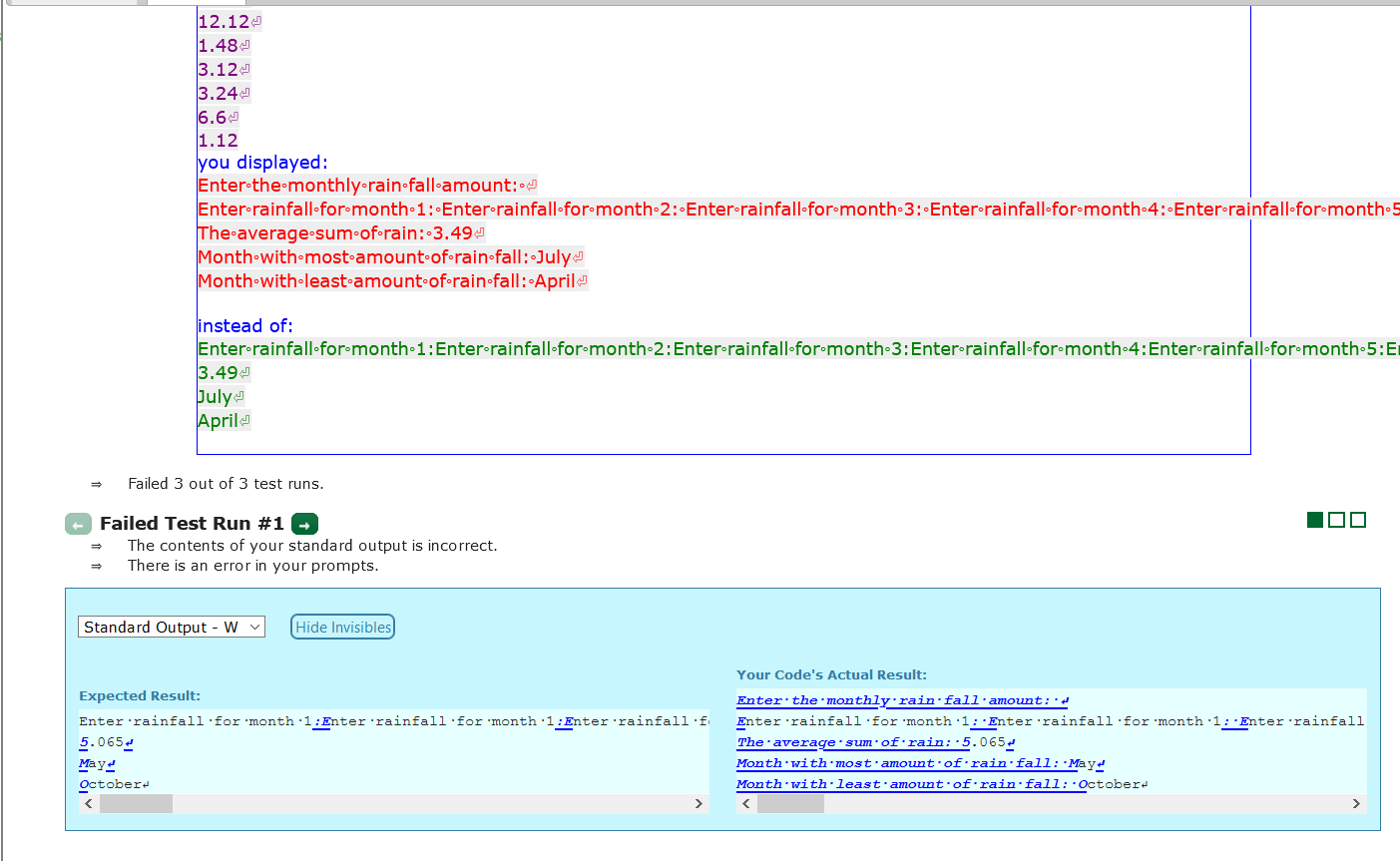 Solved JAVA, need help to match the expected result My | Chegg.com