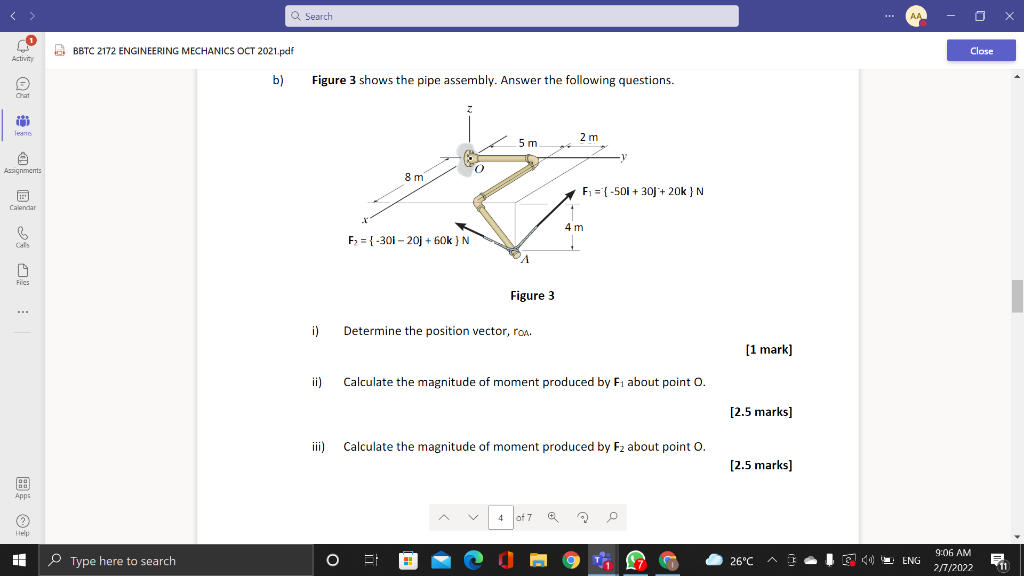 Solved Q Search AA ох BBTC 2172 ENGINEERING MECHANICS OCT | Chegg.com