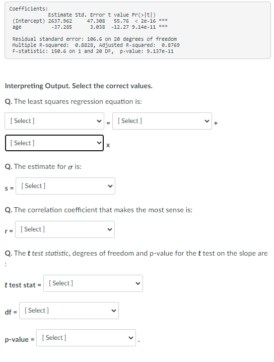 Solved Coefficients Estimate Std Error T Value Pr T 0872