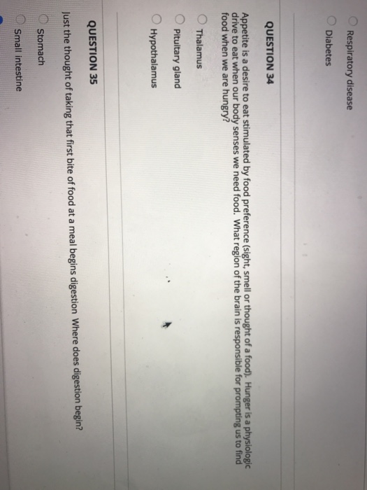 Solved Appetite is a desire to eat stimulated by food | Chegg.com