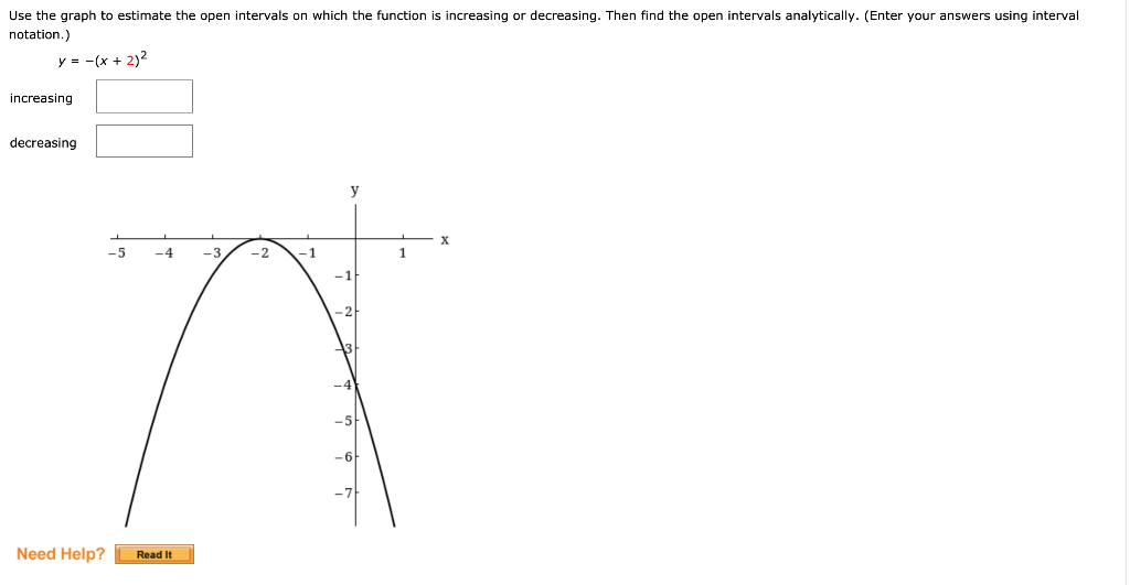 Solved Use the graph to estimate the open intervals on which | Chegg.com