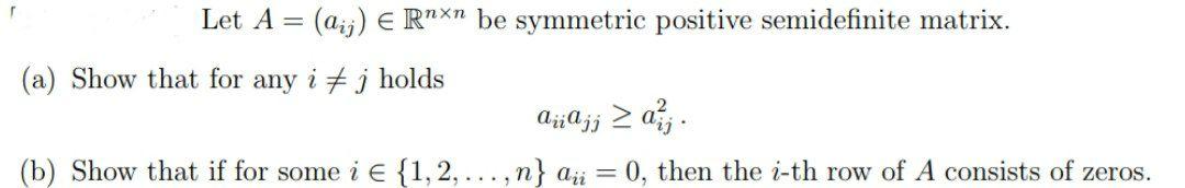 Solved Let A = (aij) e Rnxn be symmetric positive | Chegg.com