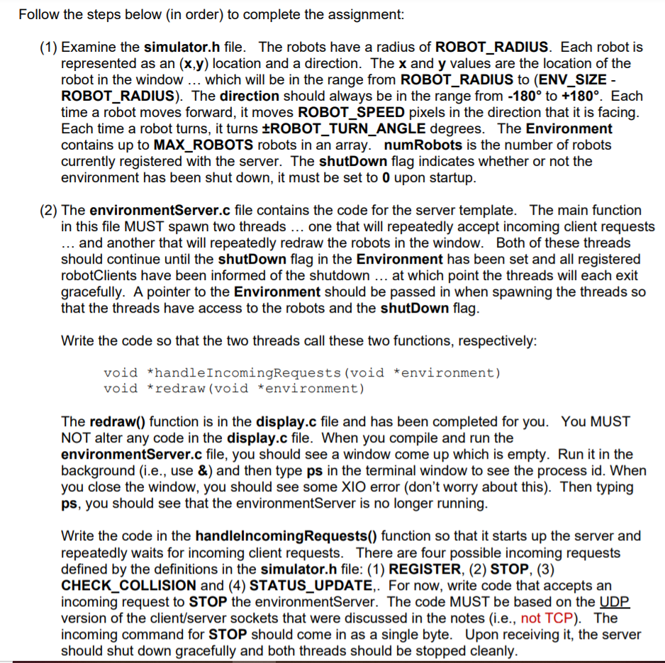 Follow the steps below (in order) to complete the | Chegg.com