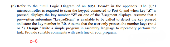 Solved (b) Refer to the "Full Logic Diagram of an 8051 | Chegg.com