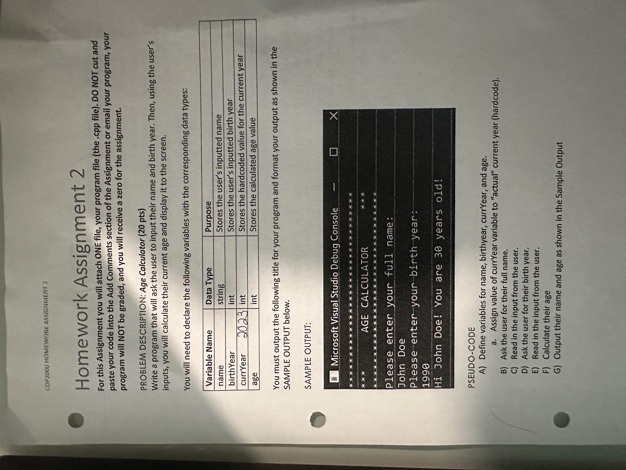 Homework Assignment 2 For this Assignment you will | Chegg.com