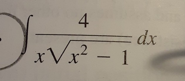 Solved dx - xVx² - 1 | Chegg.com