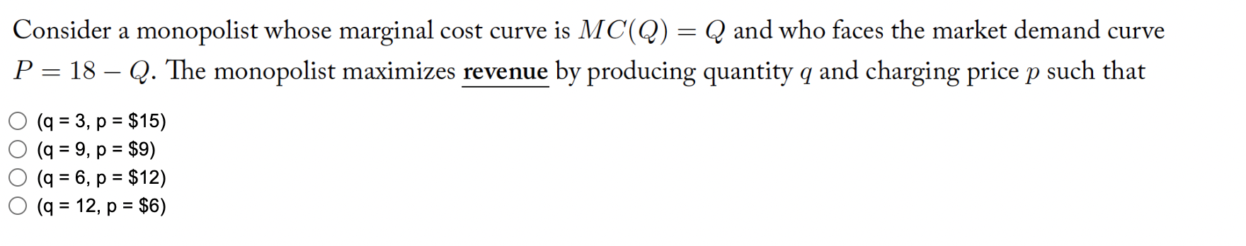 Solved a = Consider a monopolist whose marginal cost curve | Chegg.com