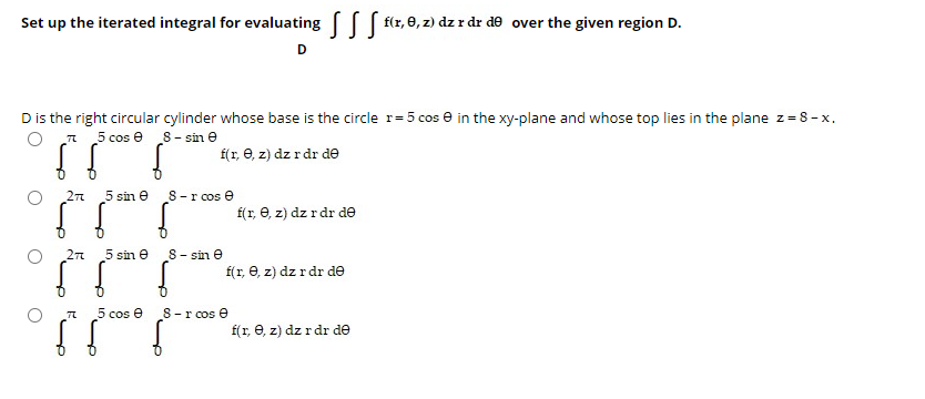 Solved Set up the iterated integral for evaluating SS S fưr, | Chegg.com