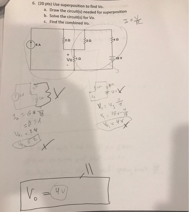 Solved Use superposition to find Vo. a. Draw the circuit(s) | Chegg.com