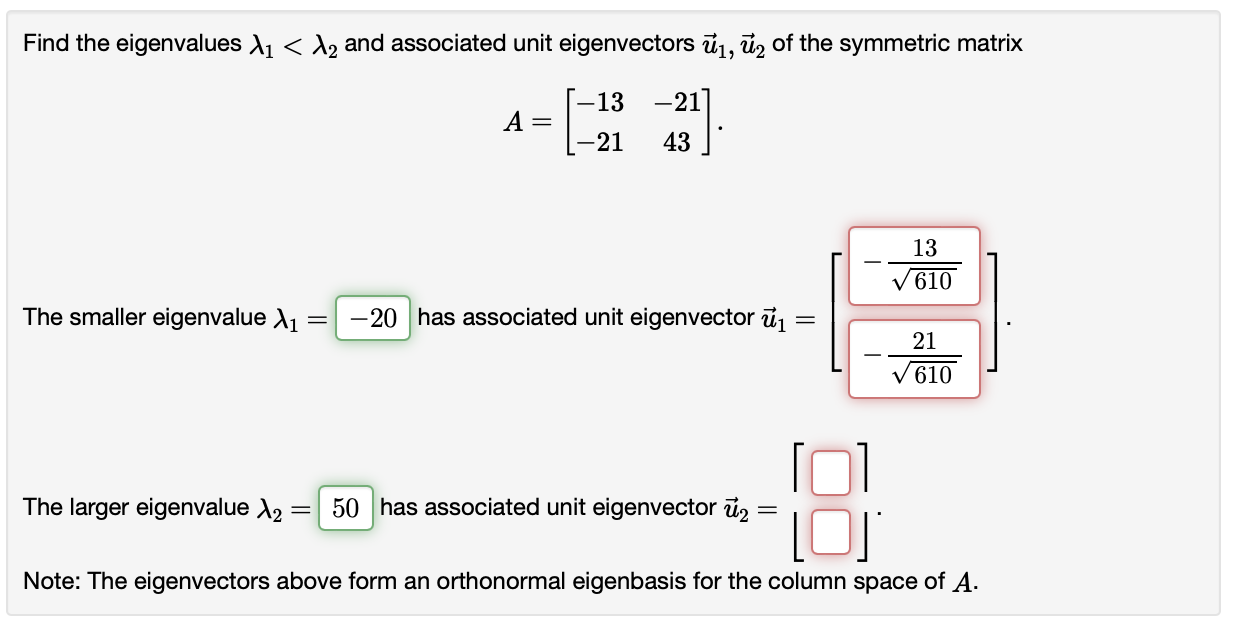 Solved Find the eigenvalues λ1