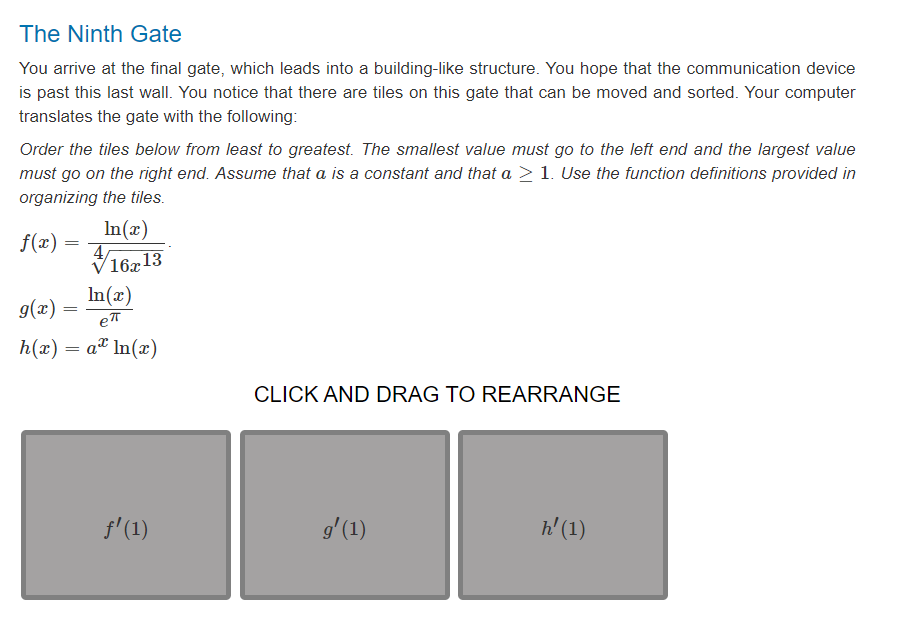 Solved The Ninth Gate You arrive at the final gate, which | Chegg.com