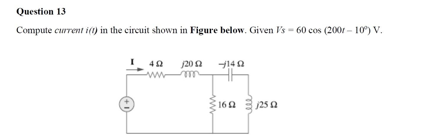 Solved Compute current i(t) in the circuit shown in Figure | Chegg.com