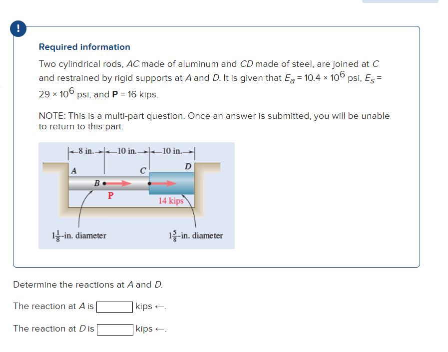 Solved Using the equilibrium and compatibility equation to | Chegg.com