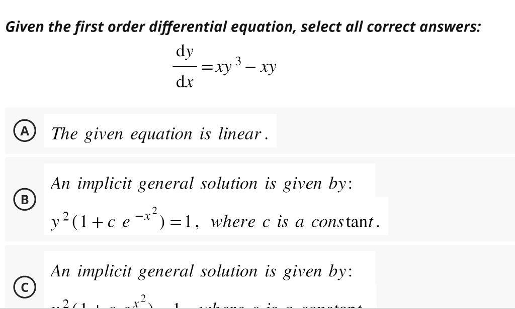 Solved Pick all the answers that apply. Question were long | Chegg.com