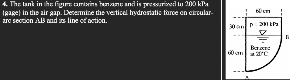 Solved 4. The tank in the figure contains benzene and is | Chegg.com