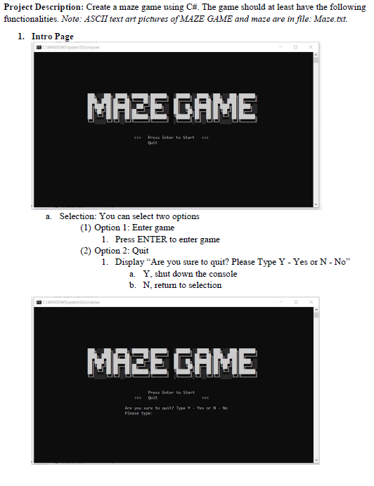 Solved I am trying to create the intro page to this game | Chegg.com