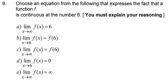 Solved 9 Choose An Equation From The Following That