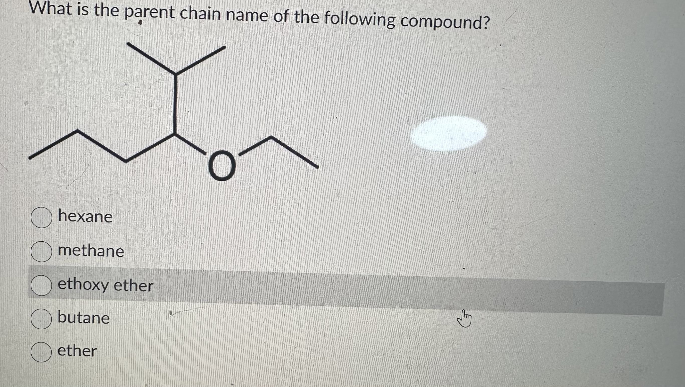 Solved What is the parent chain name of the following | Chegg.com