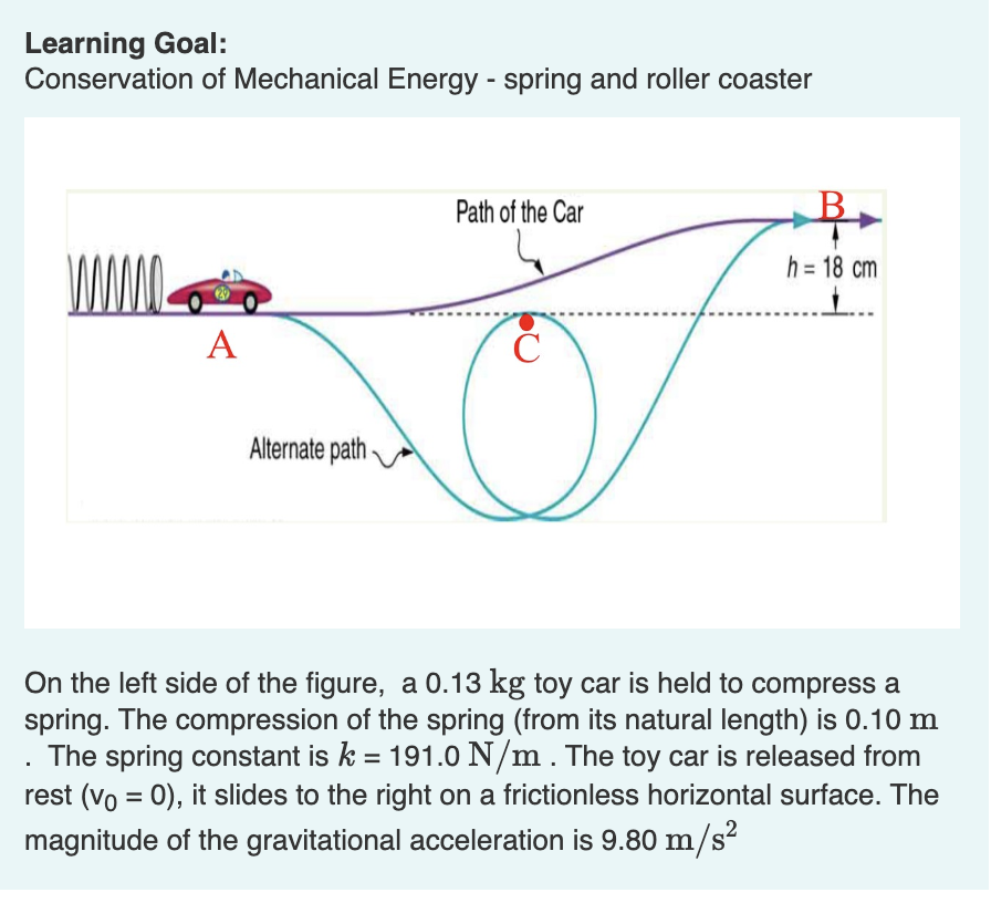 Solved Learning Goal: Conservation of Mechanical Energy - | Chegg.com