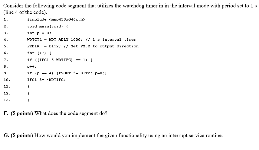 Solved Msp430 Consider The Following Code Segment That 9336