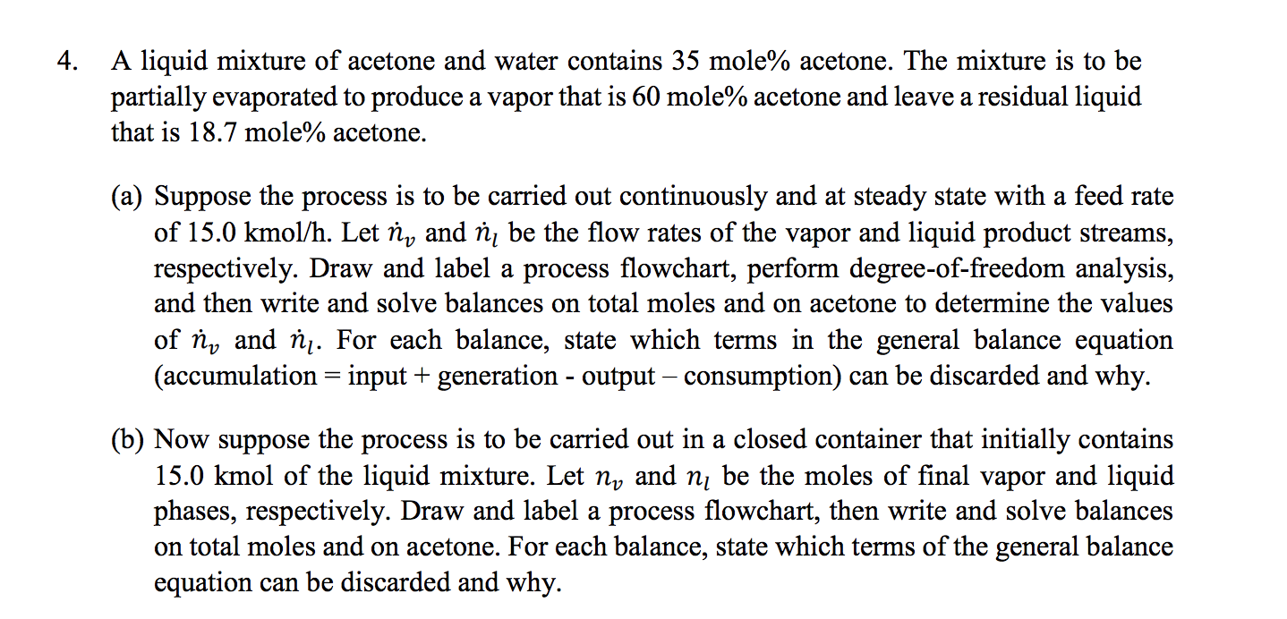 Solved A liquid mixture of acetone and water contains 35 | Chegg.com
