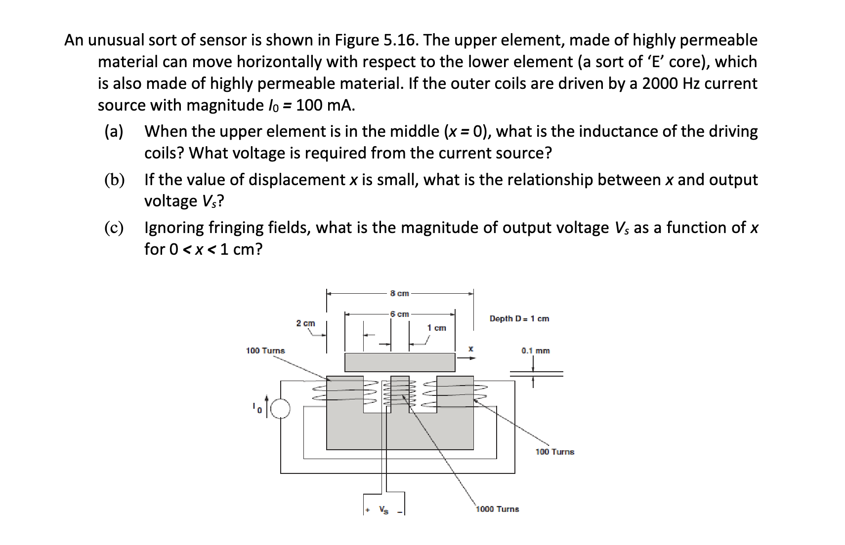 Solved An unusual sort of sensor is shown in Figure 5.16. | Chegg.com