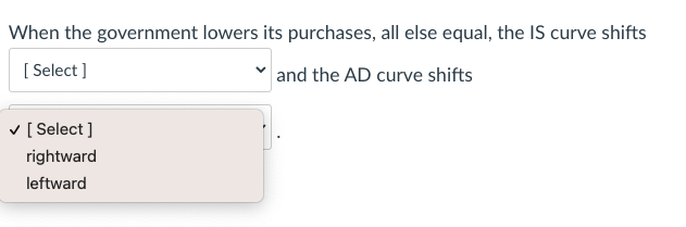 Solved When the government lowers its purchases, all else | Chegg.com