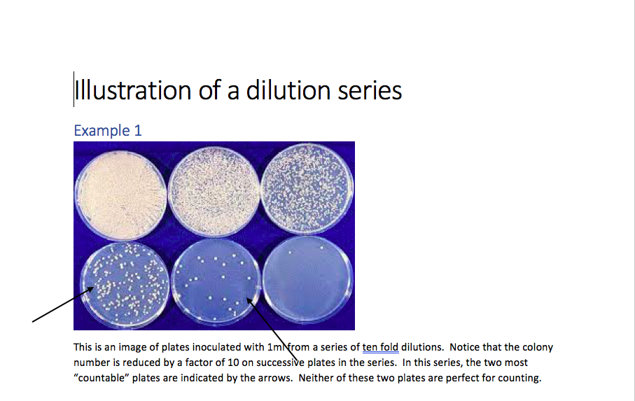 Solved Illustration of a dilution series Example 1 This is | Chegg.com