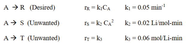 Solved Q # 3. A set of three multiple reactions takes place | Chegg.com