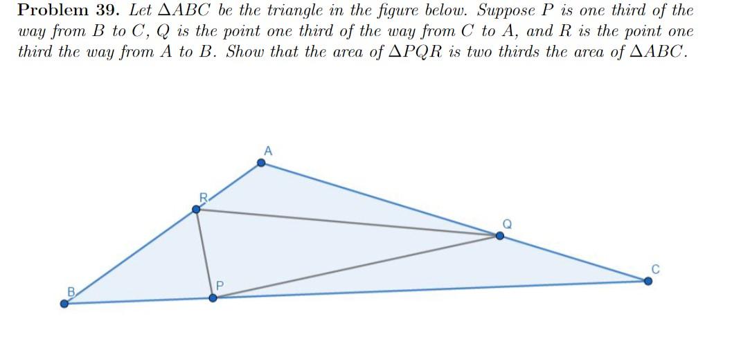Solved Problem 39. Let ABC be the triangle in the figure | Chegg.com