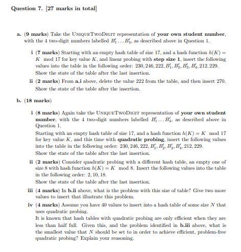 Solved Question 7. [27 marks in total] a. (9 marks) Take the | Chegg.com