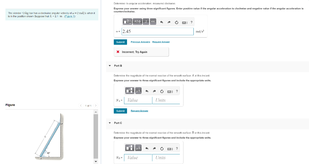 Solved Determine is angular acceleration measured clockwisc | Chegg.com